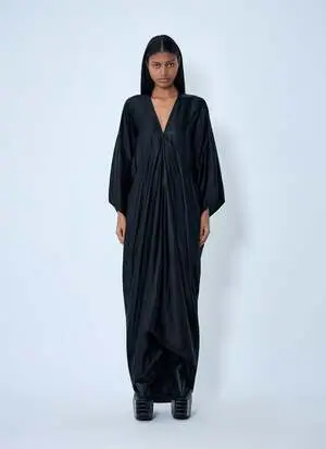 Rick Owens Silk Draped Maxi Dress - Black
