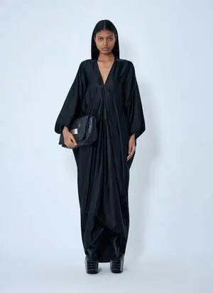 Rick Owens Silk Draped Maxi Dress - Black