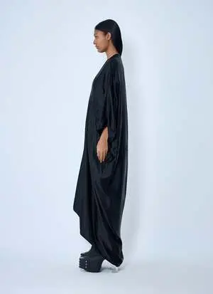 Rick Owens Silk Draped Maxi Dress - Black