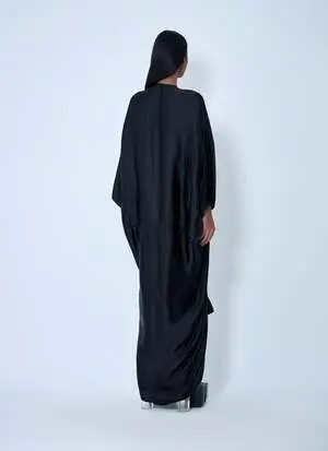 Rick Owens Silk Draped Maxi Dress - Black