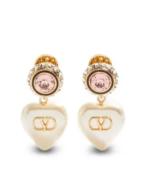 Valentino Garavani Vlogo Signature Faux Pearl Drop Earrings - Multicolor