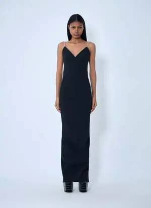 Rick Owens Spaghetti Strap Column Dress - Black