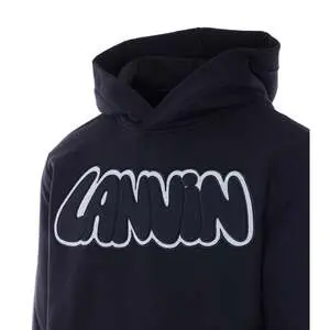 LANVIN Hooded Sweatshirt With Frontal Logo - Black