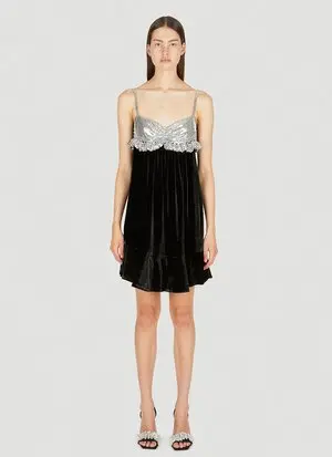 Rabanne Chainmail Panel Mini Dress - Black