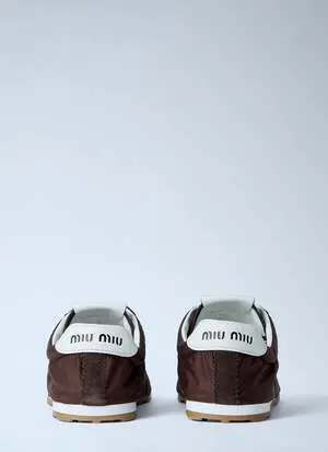 Miu Miu Logo Patch" Low-top Sneakers - Brown