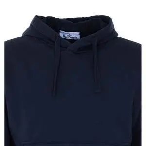 Stone Island Logo Detail Hooded Sweatshirt - Blue