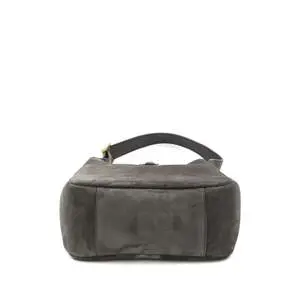 Saint Laurent Grey Suede Cassandre Shoulder Bag