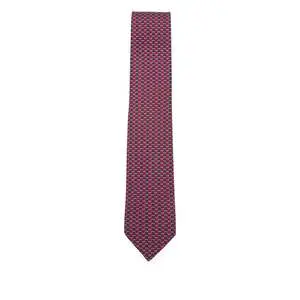 FERRAGAMO Silk Gancini Print Neck Tie