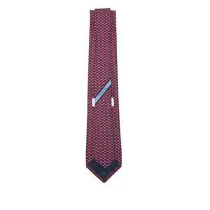 FERRAGAMO Silk Gancini Print Neck Tie