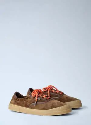 Moncler Vera Suede Low-top Sneakers - Brown