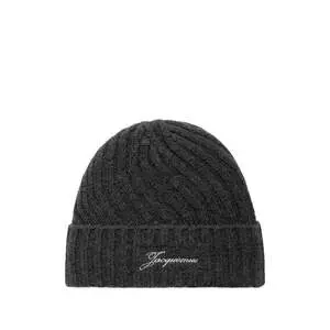 Jacquemus Ribbed Knit Beanie - Gray
