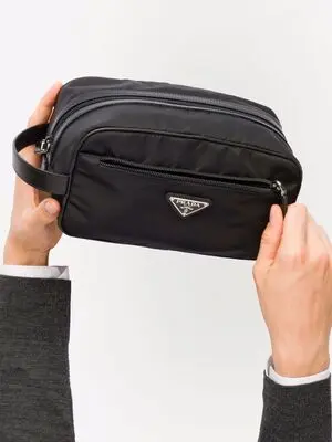Prada Re-nylon And Saffiano Leather Washbag - Multicolor