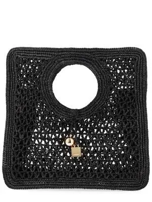 Jacquemus Raffia Beach Bag - Black