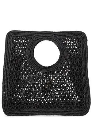 Jacquemus Raffia Beach Bag - Black