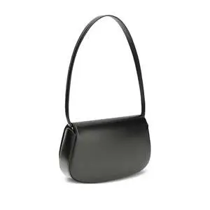 Saint Laurent Lambskin Shoulder Bag With Gold-tone Logo - Black
