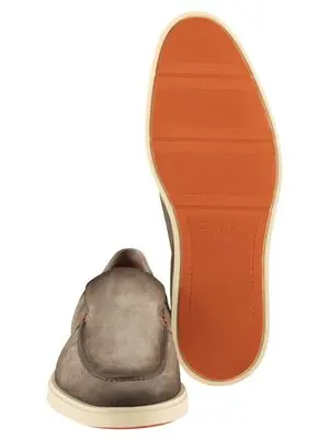 Santoni Suede Moccasins