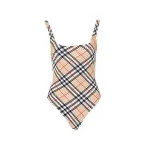 Burberry Sabina Check Swimsuit - Cream