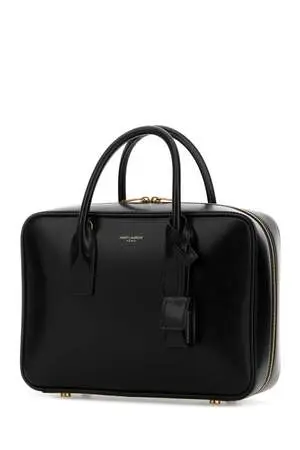 Saint Laurent Leather Sac De Jour Handbag - Black