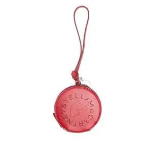 Stella McCartney Perforated Logo Zip Closure Round Keychain - Red