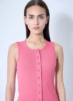 JW Anderson Ribbed Tank Top With Button Front