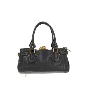 Chloé Leather Padlock Detail Shoulder Bag - Black