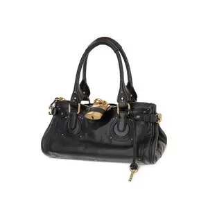 Chloé Leather Padlock Detail Shoulder Bag - Black