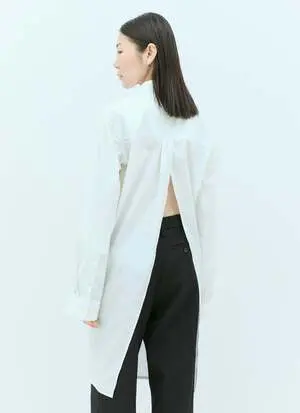 Dries Van Noten Open-rear Cotton Poplin Shirt - White