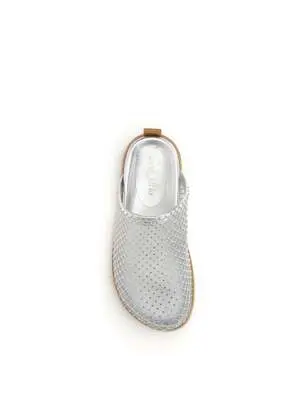 FORTE_FORTE Mesh Mules With Rhinestones