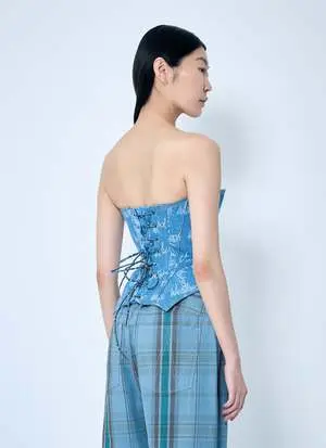 VIVIENNE WESTWOOD Denim Cobrax Corset With All-over Logo Motif