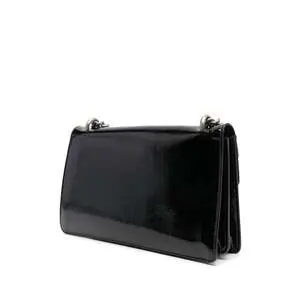 Gucci Calf Leather Tiger Head Shoulder Bag - Black