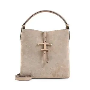 TOD'S TOD'S Suede Tote Bag With Gold-Tone Hardware Cream
