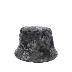 Gucci Bucket Hat With All-over Logo Camouflage Pattern - Gray
