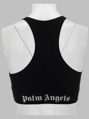 Palm Angels Cropped Sport Top - Black