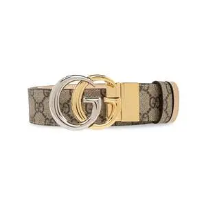 Gucci Leather Maxi Gg Canvas Reversible Belt With Interlocking G Buckle - Brown