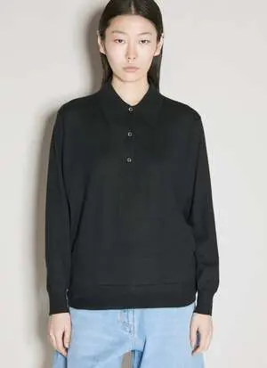 Prada Cashmere Polo Sweater - Black