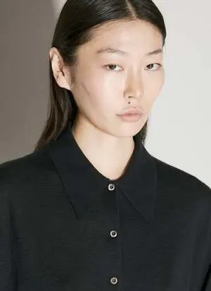 Prada Cashmere Polo Sweater - Black