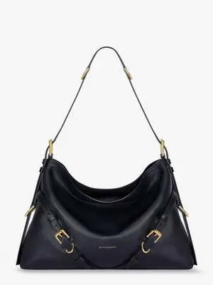 Givenchy Voyou Medium Leather Shoulder Bag - Black