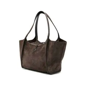 TOD'S Calf Leather Tote Bag With Gold-tone Hardware - Brown