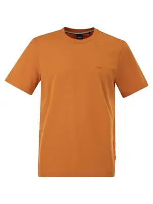 BOSS Cotton Jersey T-shirt With Logo - Orange
