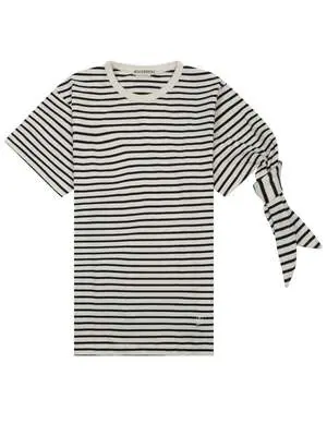JW Anderson J.W. Anderson Striped T-Shirt With Knot Detail Multicolor