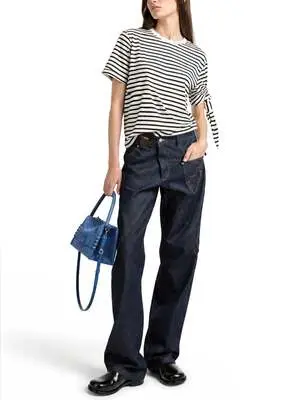 JW Anderson Striped T-shirt With Knot Detail - Multicolor