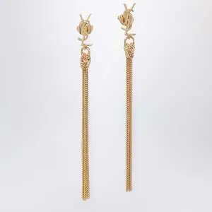 Saint Laurent SAINT LAURENT Cassandre Pendant Earrings In Gold-Tone Metal Silver
