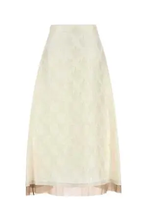 Fendi Fendi Silk Blend Skirt White