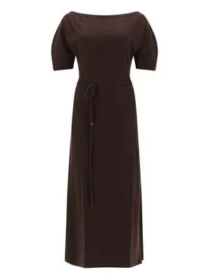 LEMAIRE Cotton And Linen Midi Dress - Brown
