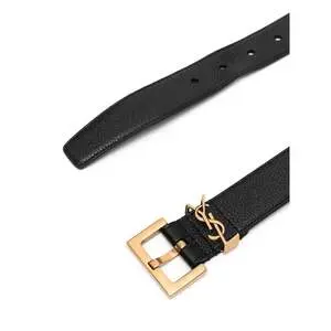 Saint Laurent Cassandre Logo Square Buckle Belt