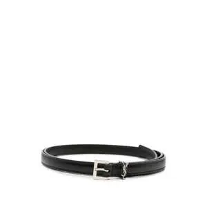 Saint Laurent Cassandre Logo Square Buckle Belt - Black