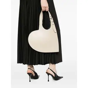 Coperni Heart-shaped Leather Tote Bag - Cream