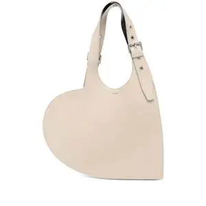 Coperni Heart-shaped Leather Tote Bag - Cream