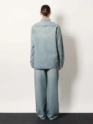 Miu Miu Embroidered Denim Shirt - Multicolor