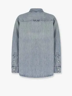 Miu Miu Embroidered Denim Shirt - Multicolor